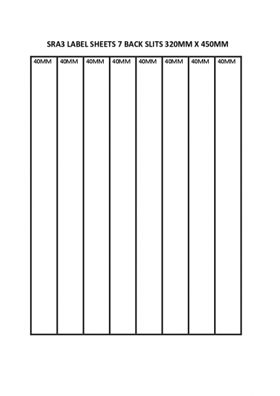 SRA3 MATT WHITE LABEL SHEETS 7 BACK SLITS | Keon Labels