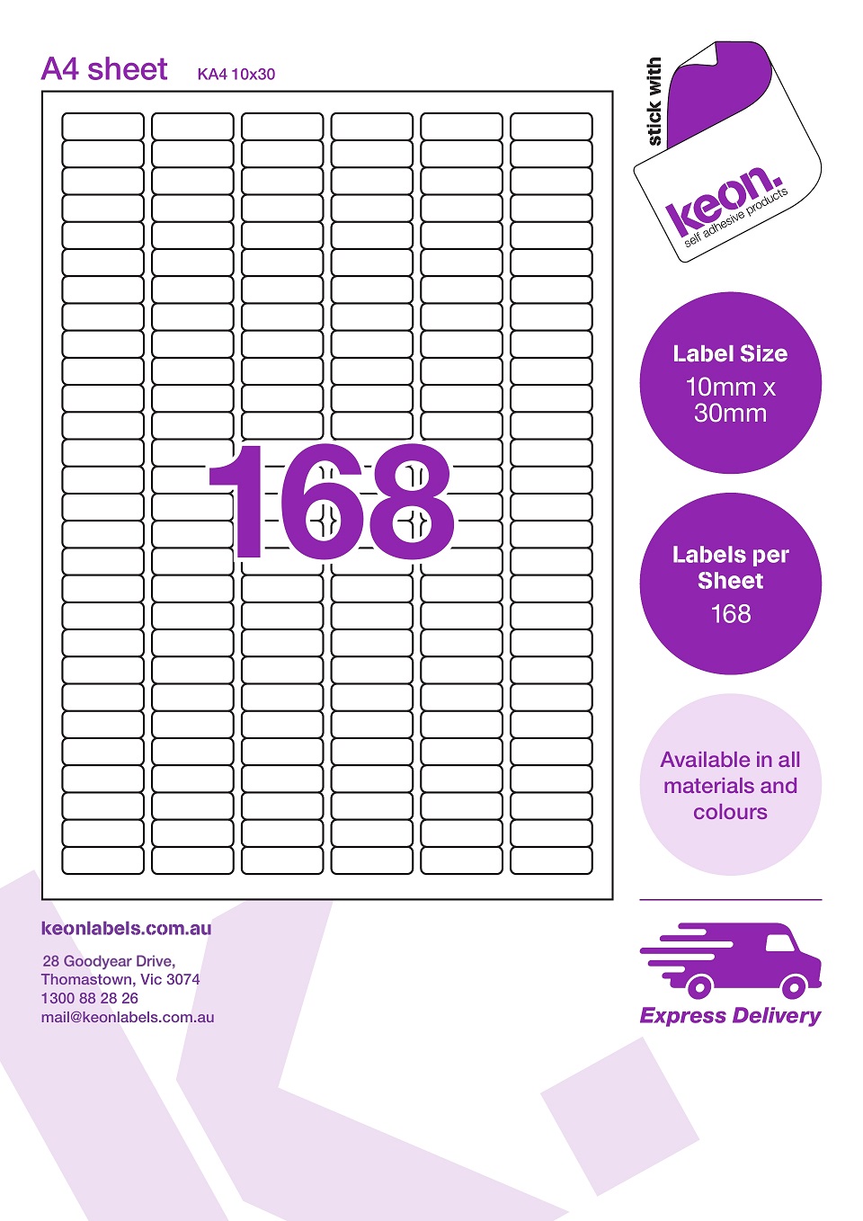 KA4 10 X 30 R45 | Keon Labels